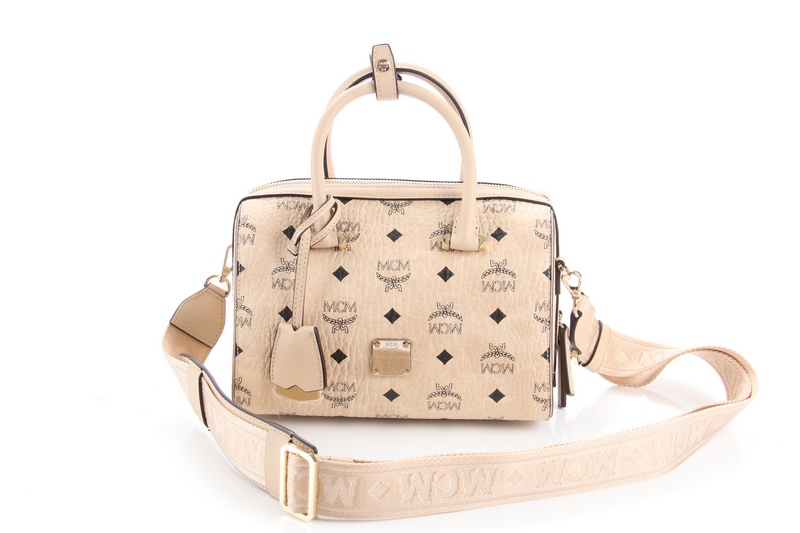 MCM Speedy Bostonbag 25 Visetos Beige Canvas