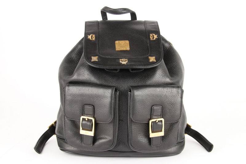MCM Rucksack Schwarz Leder