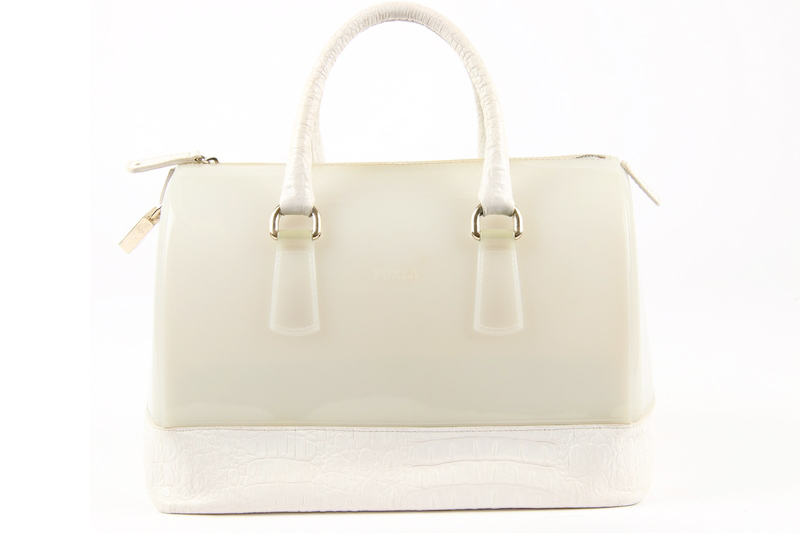 Furla Handtasche Candy Bag Weiss Vinyl PVC