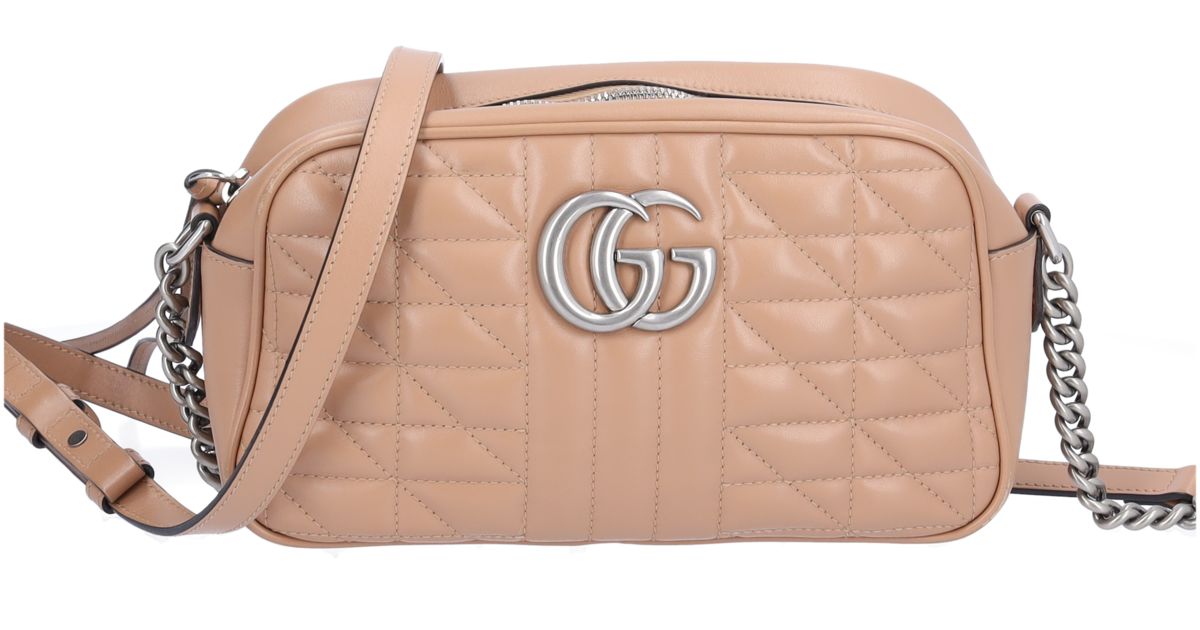 Gucci Small Sac Marmont GG Rosé Beige Matelasse Leder 447632