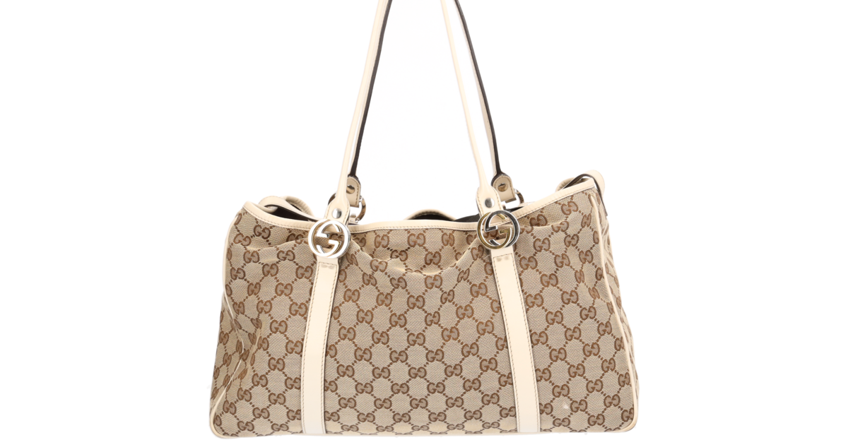 Gucci Shopper Guccissima Beige Textil Weiss 232957
