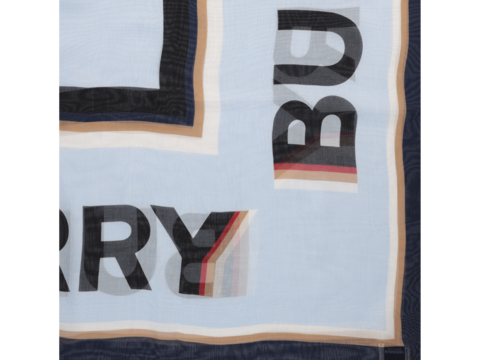 Burberry Tuch Box Text Blau Modal 135cm x 135cm