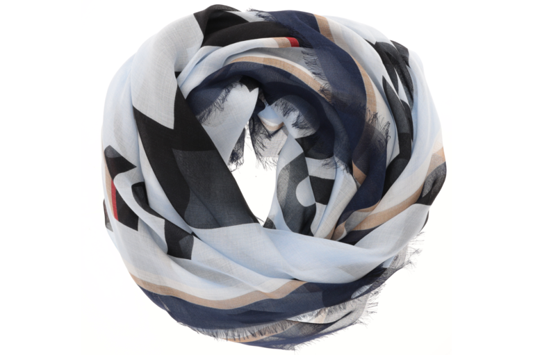 Burberry Tuch Box Text Blau Modal 135cm x 135cm