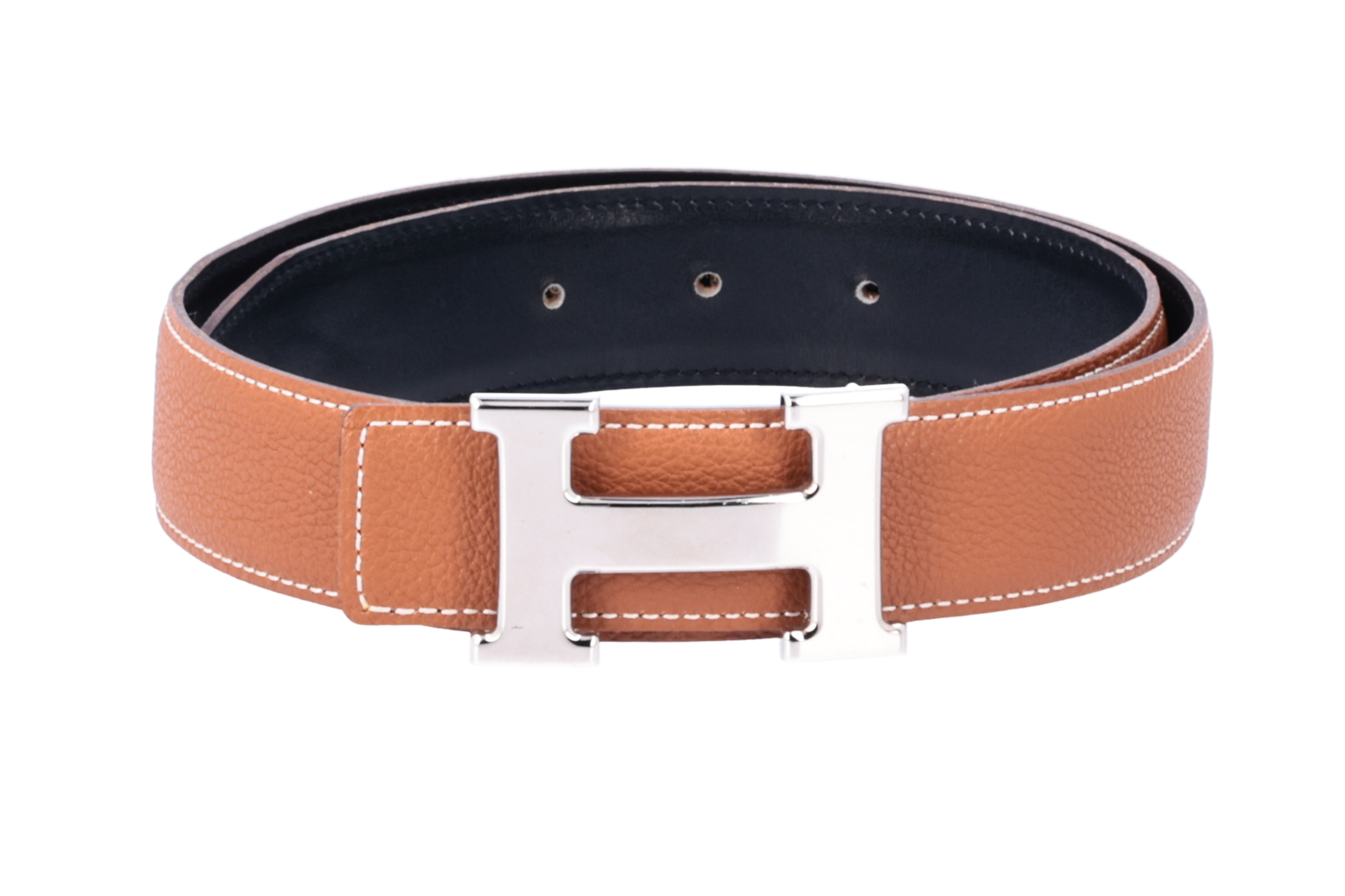 Hermès Constance Gürtel silberfarbene H Schnalle Braun Schwarz Leder Gr ...