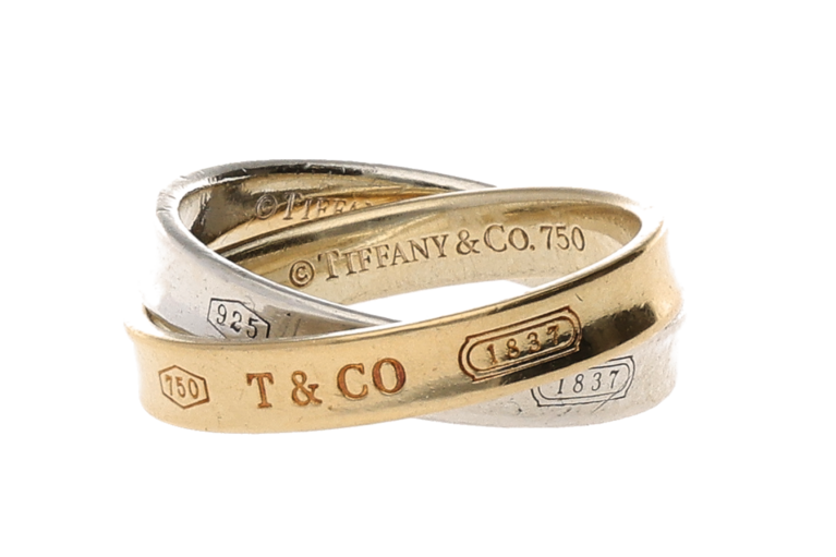 Tiffany & Co. Interlocking Ring Gold & Silber Gr. 53