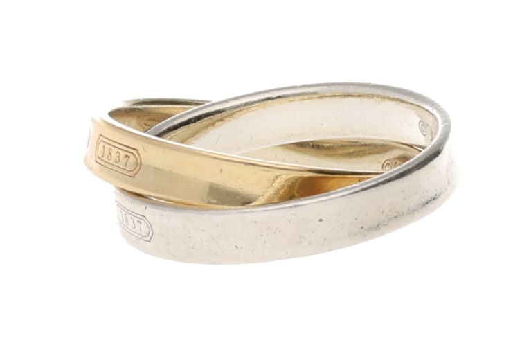 Tiffany & Co. Interlocking Ring Gold & Silber Gr. 53