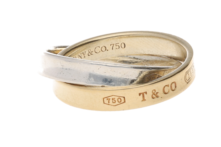 Tiffany & Co. Interlocking Ring Gold & Silber Gr. 53